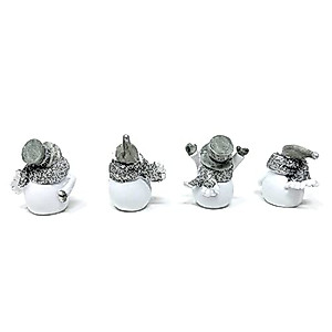 Ganz 1.5" Miniature Glittered Snowman Figurines - Set of 4 Assorted Styles