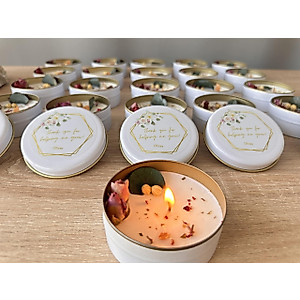 Scented Mixed Flower Candle Favors - Personalized for Weddings, Bridal Showers, Baby Showers, Birthdays (10-20-30-40-50-100 PCS in Bulk)