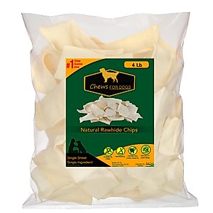 Chews for Dogs Premium Rawhide Chips – Natural Long-Lasting Treats (4 Pounds)