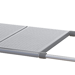 Simple Houseware Under Sink 2 Tier Expandable Heavy Duty Metal Shelf Organizer Rack, Silver (Expand from 15 to 25 inches)