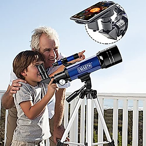 Telescope, 2 Eyepieces Portable Telescopes for Kid Adults Astronomy Professional Beginners with Finderscope, Tripod, Phone Adapter