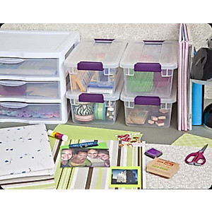 Sterilite 66 Quart (6 Pack) and 6 Quart (12 Pack) Totes, Clear Plastic Stackable Storage Containers with Latching Lids for Home Organization