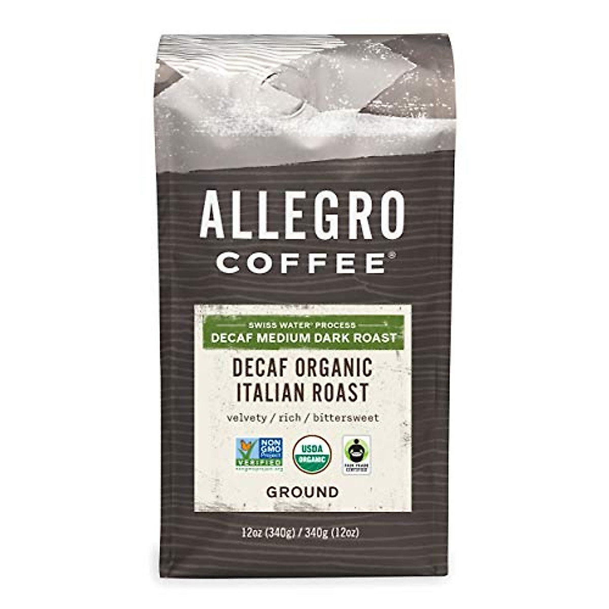 Allegro Coffee Decaf Organic Italian Roast Ground Coffee, 12 oz