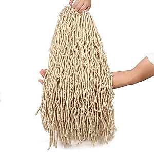 ZRQ 24 Inch 613 Soft Locs Blonde Faux Locs Crochet Braids Hair,6 Packs Pre-looped Blonde Goddess Locs Afro Roots 613 FauxLoc Dreadlocks Extended Soft loc For Woman 613#