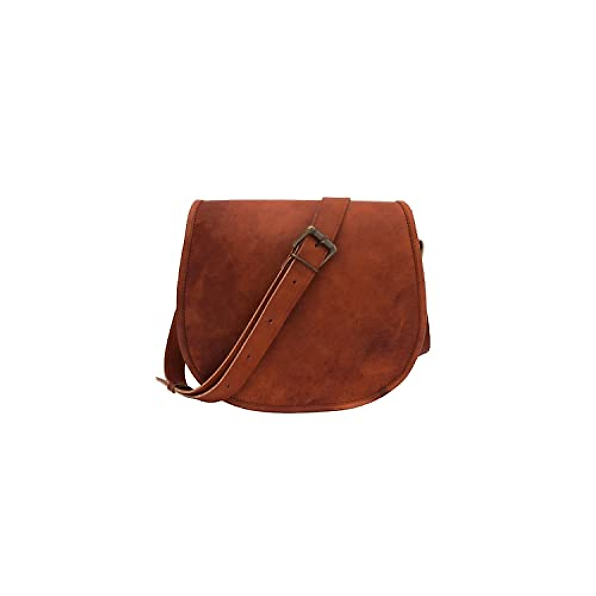 Handmade Full Grain Vintage Leather Crossbody Sling Bag Women/Teen Girls Purse Wallet Satchel Handbag Messenger Bags (Small), Brown