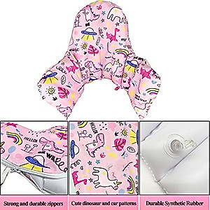 High Chair Cushion with Cover for IKEA Antilop High Chair, MISSEIAR Wooden High Chair Pad Pillow, Cushion Insert for Replacement, Built-in Inflatable Cushion (Pink)