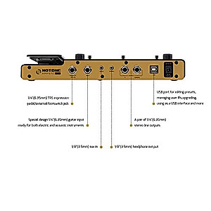 Hotone Ampero One MP-80 Guitar Bass Amp Modeling IR Cabinets Simulation Multi Language Multi-Effects with Expression Pedal Stereo OTG USB Audio Interface