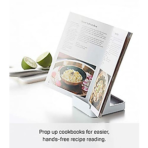 YAMAZAKI Home Ladle Holder - Lid Stand For Utensils In Kitchen, Steel, Water Resistant, No Assembly Req.,White