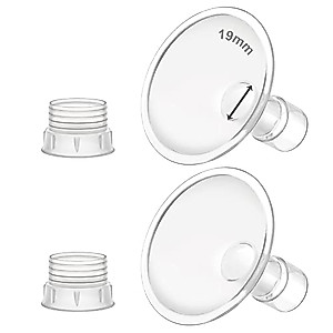 Maymom MyFit 19mm Shield & Shield Converter Compatible with Zomee Pump Body, NCVI Pump Connector and Babybuddha Pump Body; Not Original Zomee Pump Parts; 2pc