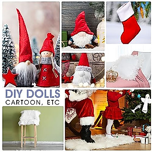 Sibba Fur Faux Locker Fabric Rug Polyester Yard Pre Cut Artificial Craft Costume Double Side Square Crafting Strips Liners Set Plush Precut Fluffy Cloth Photography Cosplay Outdoor(White,30 cm)