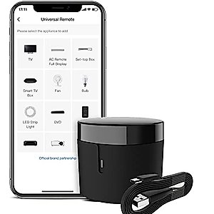 Broadlink RM4 Mini Smart Infrared Universal Remote Control by Smartphone from Anywhere Works with Google Assistant and Alexa