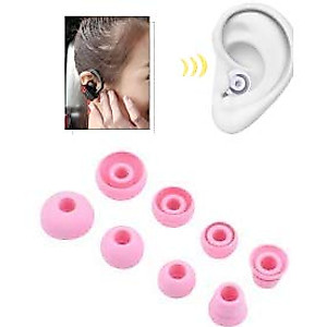 4 Pairs Replacement Silicone Earbuds Ear Tips Set Compatible with Powerbeats 2 Powerbeats 3 Wireless Beats by Dre Headphones (Pink)