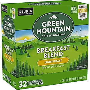 Green Mountain Coffee Roasters Breakfast Blend Keurig Single-Serve K-Cup Pods, Light Roast Coffee, 32 Count