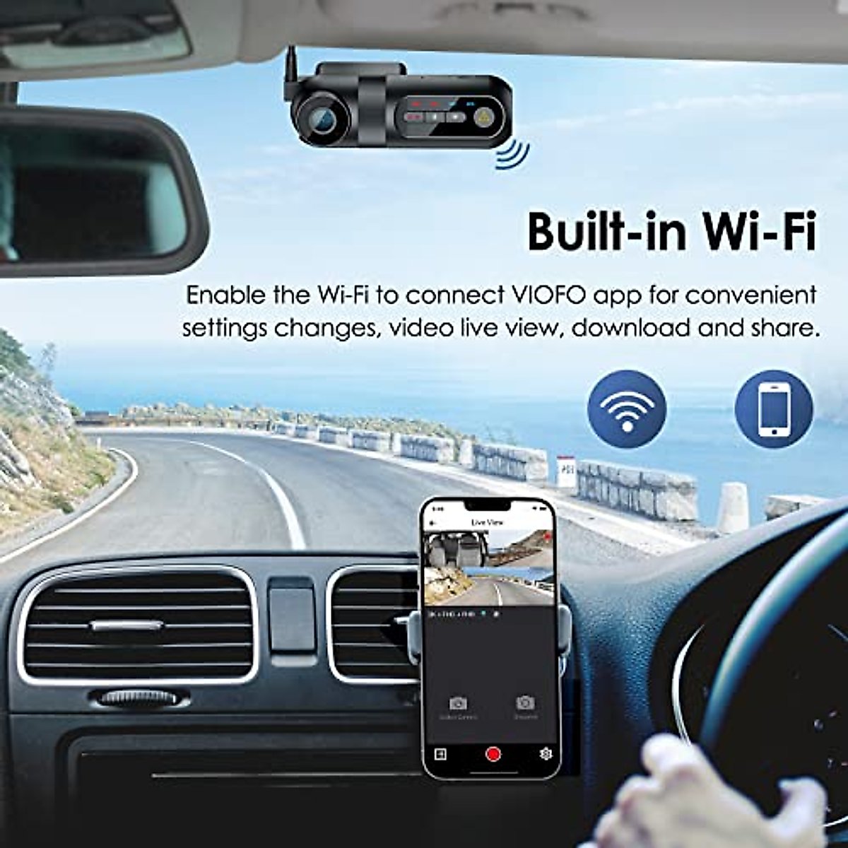 【Bundle: VIOFO T130 3CH with GPS + CPL+HK4 Hardwire Cable】T130 Uber 3 Channel Dash Cam, Front Inside Rear Car Camera, Built-in WiFi GPS, IR Night Vision, Supercapacitor, Parking Mode, 256GB Supported