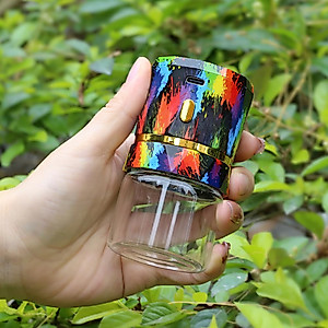 Electric Herb Grinder, Small Spice Grinder Electric Herb Grinders Mini Size 2inx3.5inches with 2pcs 1.7oz/50ml Glass Jar Herb Jar Portable Herb Grinder Rechargeable Automatic Herb Grinder