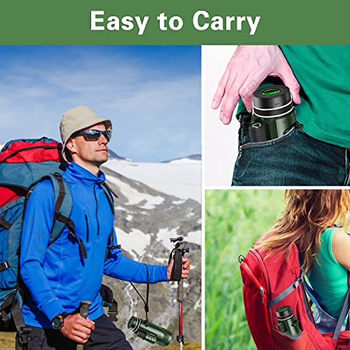 80x100 HD Monocular Telescope, High Power Monocular for Adults with Smartphone Adapter & Tripod, for Camping and Concerts Bird Watching Wildlife Camping Hiking