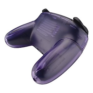 eXtremeRate Clear Atomic Purple Octagonal Gated Sticks Faceplate Backplate Handles, DIY Replacement Grip Housing Shell Cover for Nintendo Switch Pro Controller- Controller NOT Included