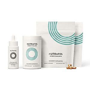 Nutrafol Fullest Hair Kit | Women’s Balance Hair Supplement & Growth Activator | Ages 45+ | Supports Visibly Stronger, Thicker Hair | Patent-Pending Ashwagandha Exosome Technology | 3 Month Supply