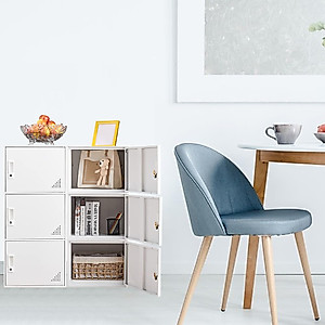 iCHENGGD 3 Door Metal Locker Steel Storage Cabinet, Office Storage Lockers for Employees, Vertical Metal Cabinets for Home,Office,School,Room Storage Organizer (White)