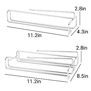 GOODSDECO Wine Glass Rack without Screw, Wine Glass Holder, Stemware Holder Under Cabinet, Stainless Steel Hanger, Glasses Storage Hanger for Kinchen Bar (2P)