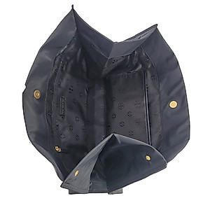 Tory Burch 136144 Ella Black With Gold Hardware Women's Large Nylon Tote Bag