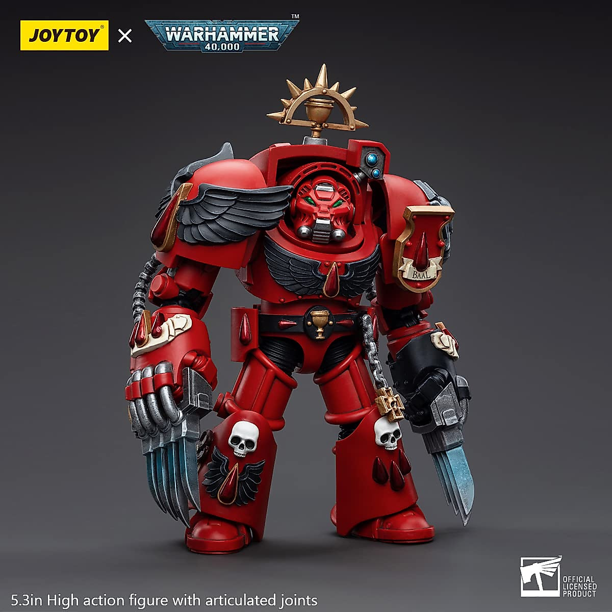 Joytoy 1/18 Action Figure Warhammer 40k Mecha 5.3in High Model Toy Blood Angels Assault Terminators Brother Tyborel