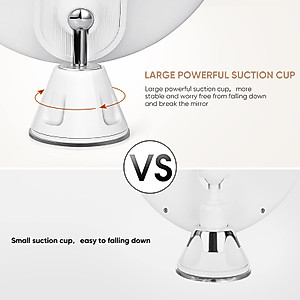 KEDSUM Upgraded 9" Rechargeable 10x Magnifying Makeup Mirror with Lights, Dimmable Lighted Vanity Mirror with Magnification and A Large Suction Cup, Touch Button, 360 Degree Rotation