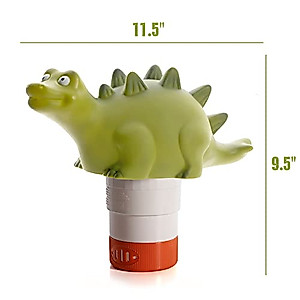 XY-WQ Chlorine Floater, Floating Pool Chlorine Dispenser (Dinosaur), Fits 1 and 3 Inch Tablets for Large and Small Pools, Hot Tub, Spa