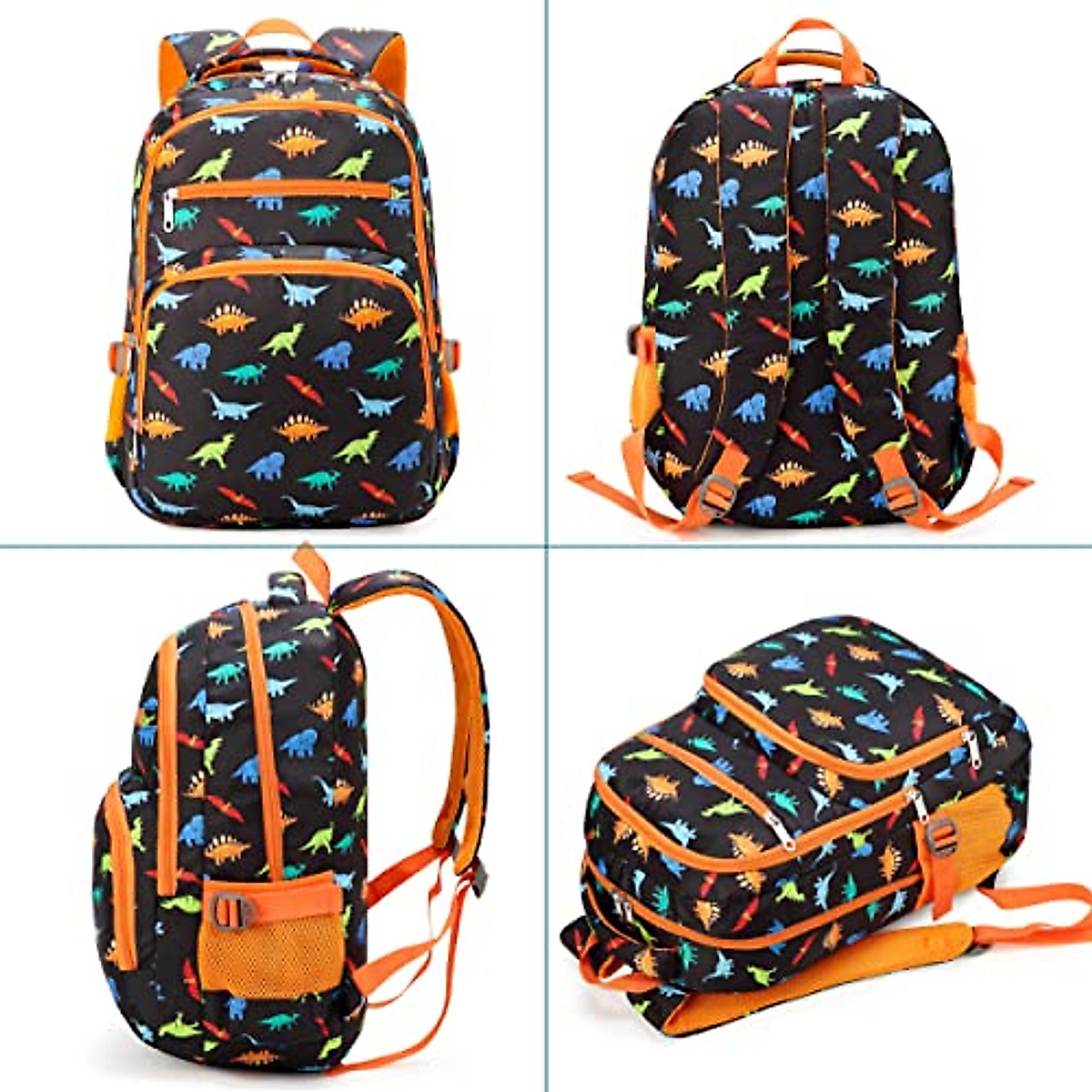 BLUEFAIRY Dinosaur Backpack for Boys Kindergarten Elementary School Bags for Kids Toddler Primary Bookbags for Preschool Lightweight Mochila Para 3 4 5 6 7 Niños Gifts (Orange)