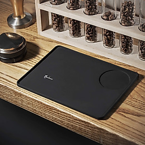 Yolococa Coffee Tamper Mat Food Grade Silicone Rubber Espresso Mat 8 Inch X 6 Inch Black