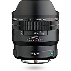 Pentax FA 21mmF2.4ED Limited DC WR Black Ultra-Wide-Angle Single Focus Lens [for use with Full Frame DSLR ] Limited Lens, machined Aluminum Lens Barrel, (28040)
