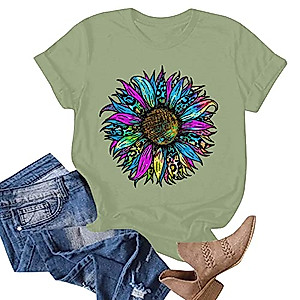 Workout Tops for Women Dressy Casual Tank Top for Women Flowy Short Sleeve Ladies Tops and Blouses Print Short Sleeve Hide Belly Tops Summer Henley Casual Blouses Botton Up Shirts