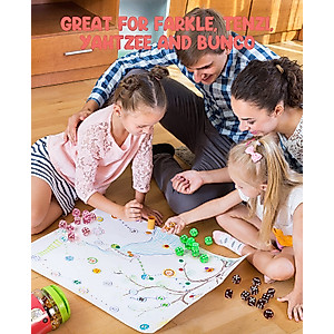 JoyCat 16mm 6 Sided Dice Set Standard Game Dice Kids for Board Games Dice Games Math Dice for Classroom with Storage Bucket (100, Translucent)