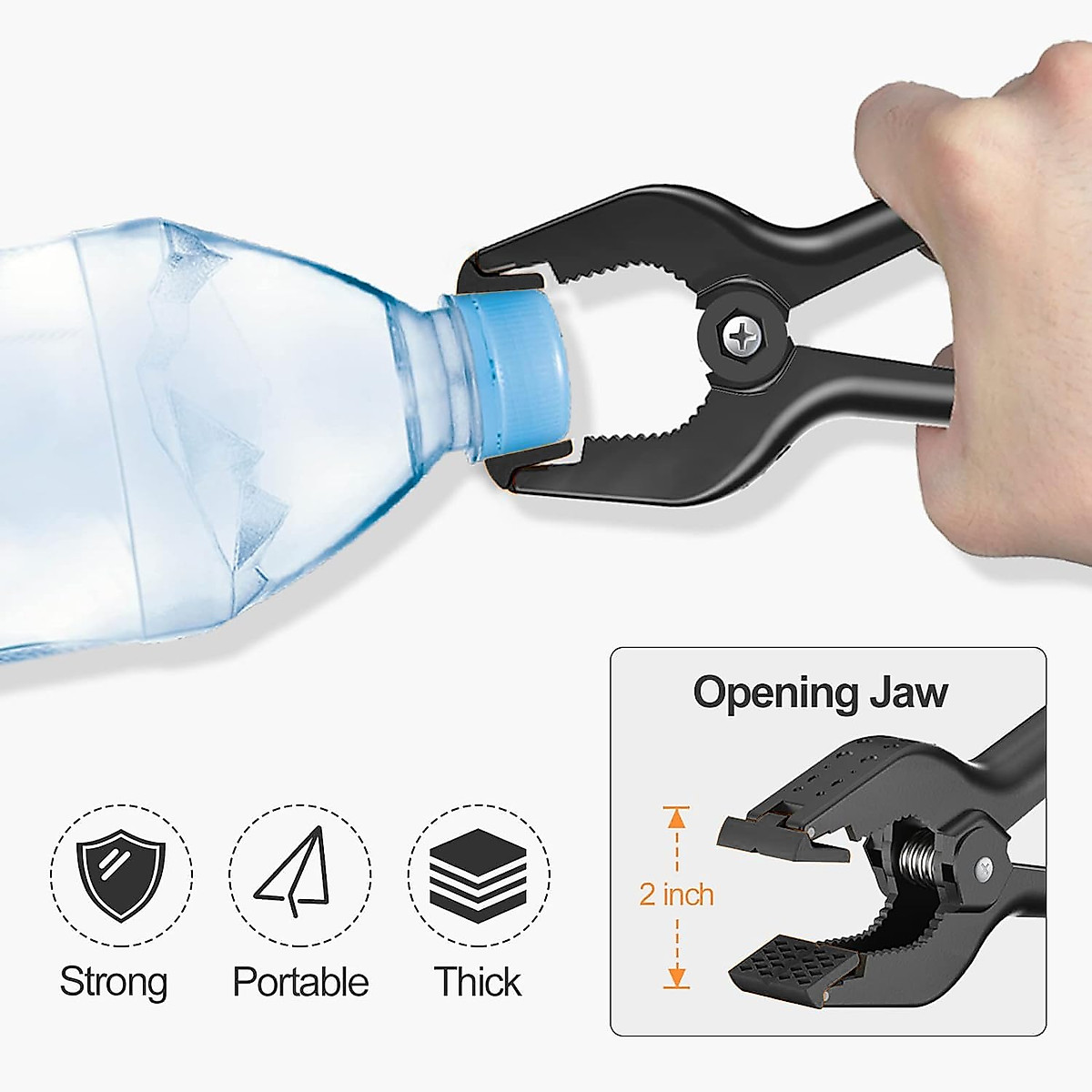 EMART 6 Pack Heavy Duty Muslin Spring Clamps, 4.5 inch Photo Booth Backdrop Clips for Photography Studio - Black