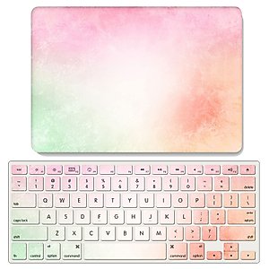 IVY Rainbow Aurora Case for MacBook Air 15 with M2 (Models: A2941) Hard Shell Case with Keyboard Cover Set - C