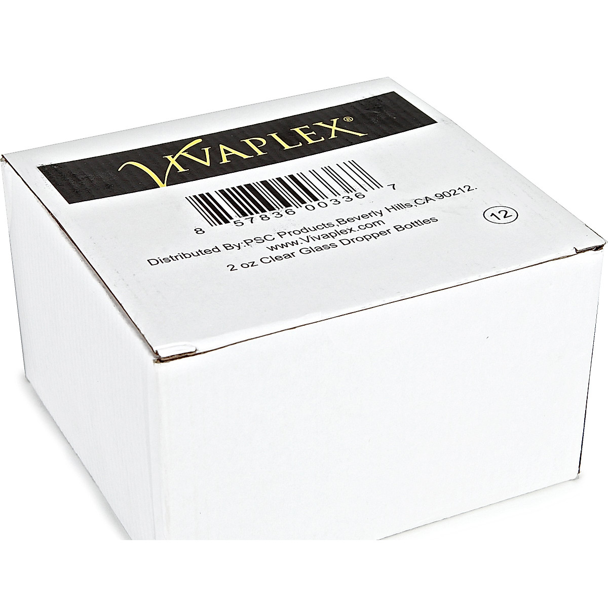 Vivaplex, 12, Clear, 2 oz Glass Bottles, With Glass Eye Droppers