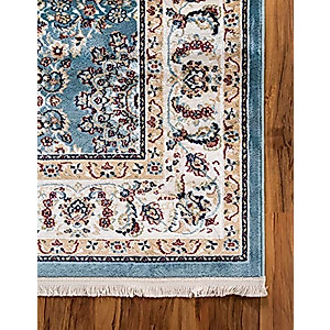 Unique Loom Narenj Collection Classic Traditional Textured Pattern Design Area Rug, 8' x 10' Rectangle, Blue/Beige