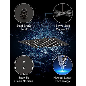 SR SUN RISE 12 Inch Brass Rain Shower Head Oil Rubbed Bronze High Pressure Rainfall Showerhead Water Saving