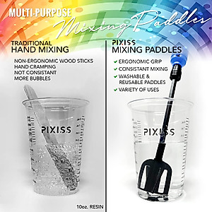 Resin Mixer Epoxy Mixer Paddles Plastic - 6 Reusable Multipurpose Bidirectional Paint Stirrer for Drill Epoxy & Paint Mixer Drill Attachment - Paint Stirrers Epoxy Stirrer - Paint Mixer for Drill
