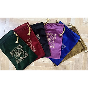 Indian Consigners Soft Velvet Pouch for Tarot, Altar, Rune, Gift, Crystal, jewelry Wrap Bags for Precious, Sacred and Spiritial Items (Purple Wine)