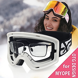 EXP VISION Ski Goggles Over Glasses Snow Goggles Anti Fog Snowboard Goggles for Men, Women Youth (Adult Ski Goggles-Pink)