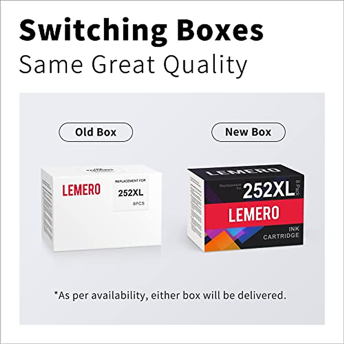 LEMERO Remanufactured Ink Cartridges Replacement for Epson 252 XL 252XL T252XL to use with Workforce WF-7710 WF-7720 WF-3640 WF-3620 WF-7620 WF-7210 (2 Black, 2 Cyan, 2 Magenta, 2 Yellow, 8-Pack)