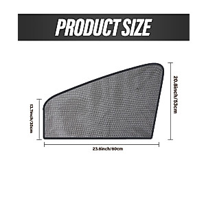 Reswish 2 Pack Universal Car Shades for Front Windows, Magnetic Side Window Sunshade, Car Window Shades (2PCS Front)