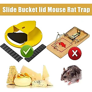 Mice Mouse Trap Bucket Flip Lid,Mouse Trap Bucket Indoor Outdoor,Humane Mouse Trap,Mouse Trap Bucket Lid Auto Reset | 5 Gallon Bucket Compatible | Mouse Trap Bucket Lid (1 Pack)