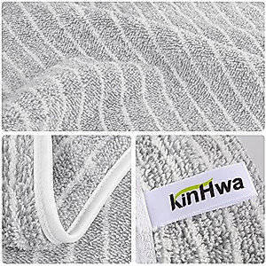 KinHwa Microfibre Hand Towels for Bathroom 4 Pack 30inch x 16inch Ultra Soft Lightweight Face Towels Super Absorbent Bath Towels Ideal for Hair Spa Sports and Travel Light-Gray
