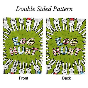 My Little Nest Seasonal Garden Flag Funny Bunny Easter Egg Hunt Vertical Garden Flags Double Sided for Home Farmhouse Yard Holiday Flag Outdoor Decoration Banner 12"x18"