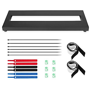 Mr.Power 15" x 5.7" Mini Pedalboard, 0.75lb Alum Alloy Super Light Guitar Bass Effect Pedal Board, With Accessories Self Adhesive Hook Loop Tape, Cable Ties, CabIe Clamps (Small Pedalboard)