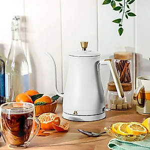 1-Liter Electric Gooseneck Kettle 1200 W, White Icing by Drew Barrymore