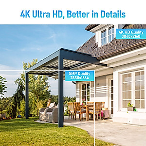 4K 8MP Outdoor POE PTZ Camera, Auto-Tracking Security IP Camera with 20X Optical Zoom, IR Night Vision Person/Vehicle/Pet Detection, Built-in 2-Way Audio Support Up to 128GB SD Card (Not Included)