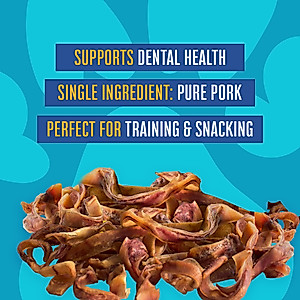 Super Can Pig Ears Slivers for Dogs 1LB - All Natural Dog Chews - Long Lasting Treats Small Medium Large Dogs - Rawhide Free & High Protein - Low Fat, Odor Free, Grain Free - Supports Dental Health